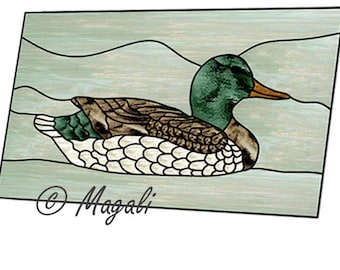 Stained glass duck | Etsy