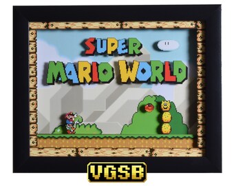 Super Mario World Shadow Box 5x7