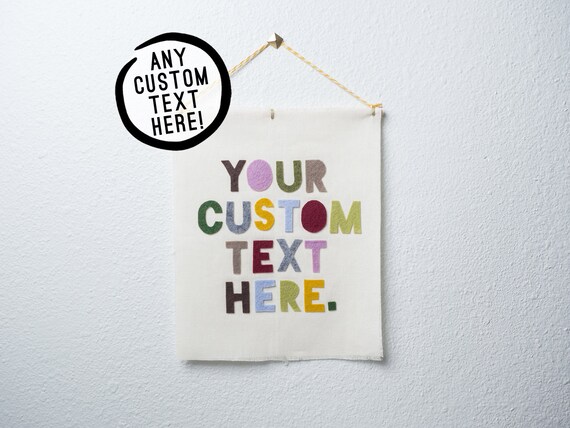 CUSTOMIZABLE STANDARD wall hanging / banner custom text