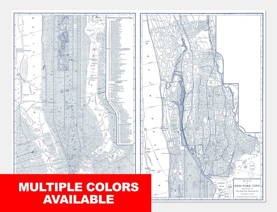 Manhattan Map Manhattan Print Manhattan Art NYC Map NYC