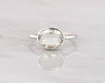 Clear stone ring | Etsy