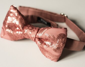 Rose gold sequin bow tie rose gold bow tie rose gold glitter