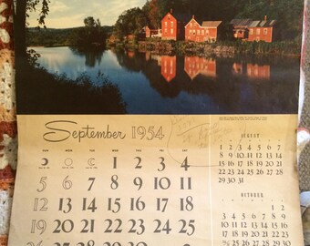 1954 calendar | Etsy