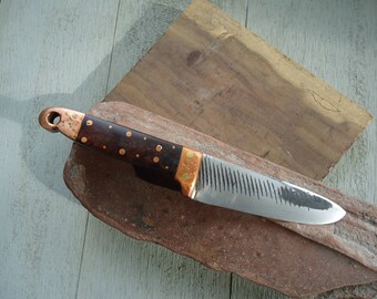 Brass rivets knife | Etsy