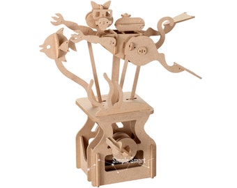 3D Wooden Puzzle Moving Model Kit DIY Moving Mechanical Wooden