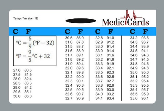 Items similar to Temperature Conversion Chart Badge ID Card Pocket ...