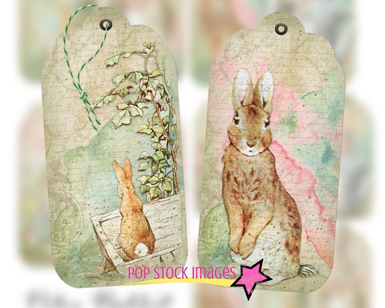 Peter Rabbit Printable TAGS Sheet Print Bunny Rabbit Gift