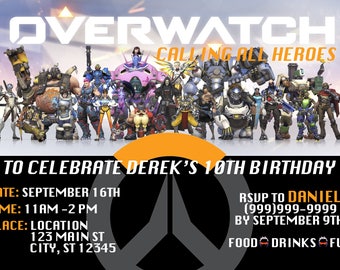 Overwatch Birthday Party Overwatch Birthday Invitation