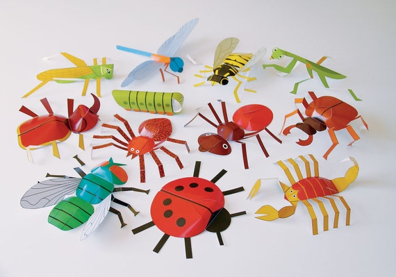 Insects DIY Paper Craft Kit 3D Paper Toys Colourful