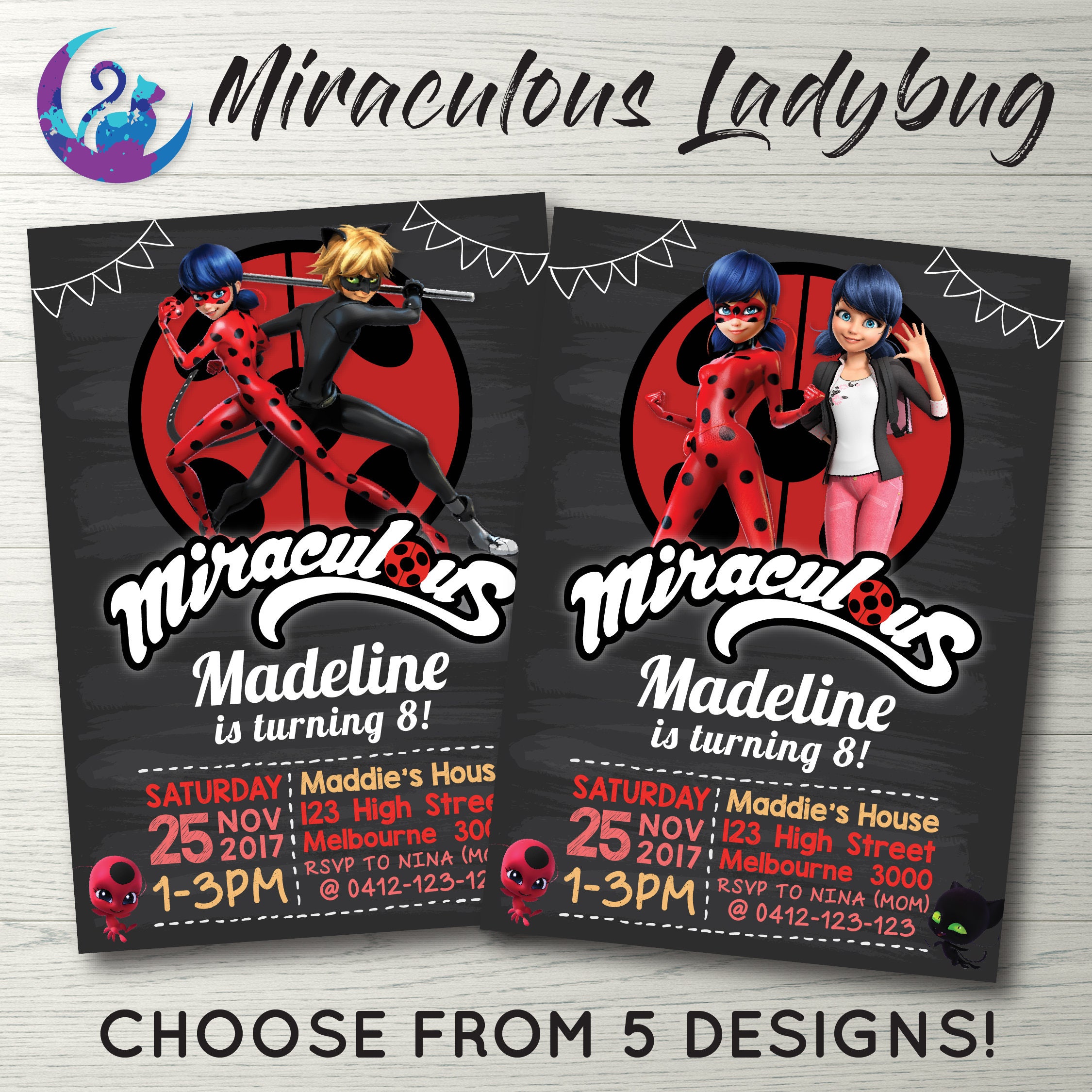 Miraculous Ladybug Invitation