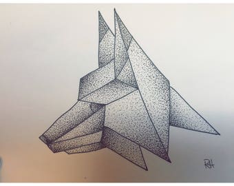 Geometric wolf | Etsy