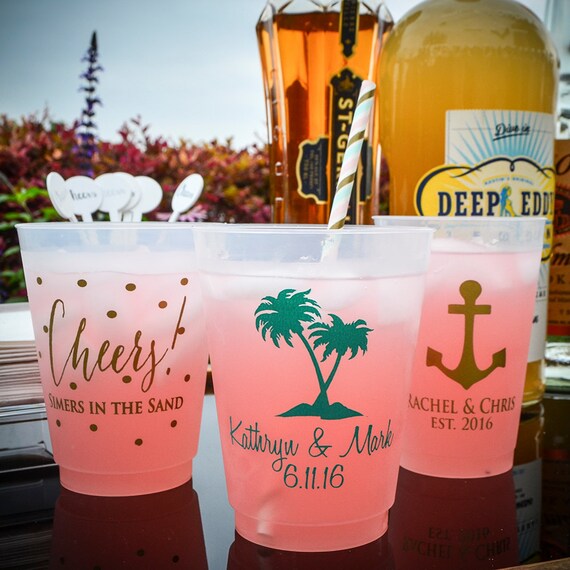 Customized Beach Themed Shatterproof Cups Nautical Party