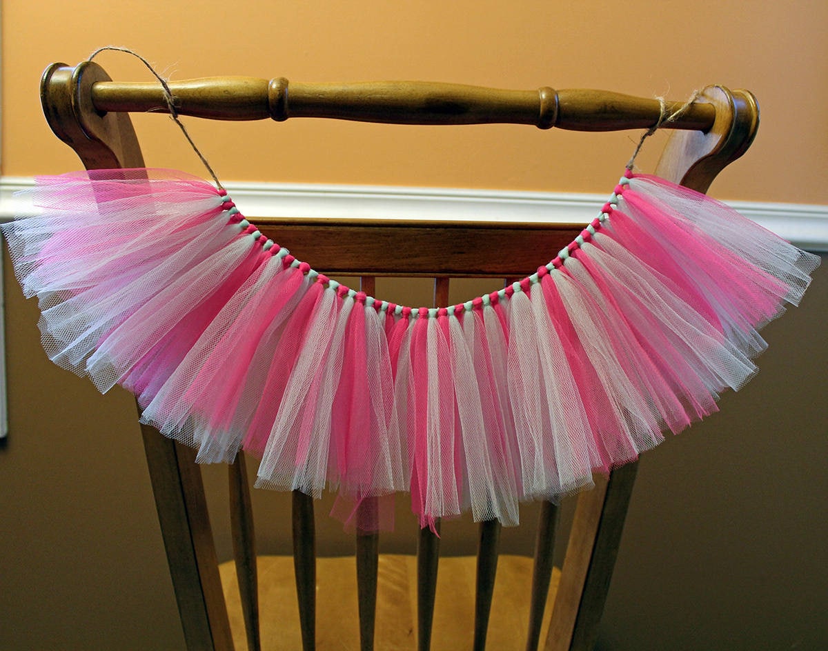 Custom Tulle Banner for Parties Weddings or Home Decor