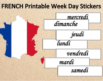 FRENCH CLASSROOM PRINTABLE the Days of the Week / Filling the