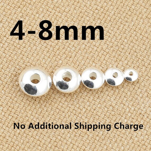 Sterling Silver Saucer Beads Sterling Silver UFO Beads 925