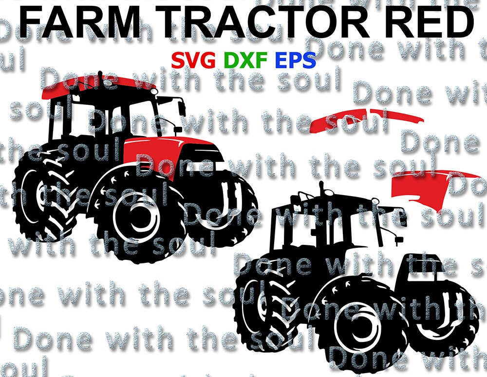 Red tractor svg Farm tractor svg Car vector Car Digital
