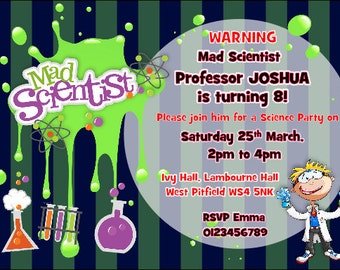 Mad Science Poster Matching Mad Science Birthday Poster