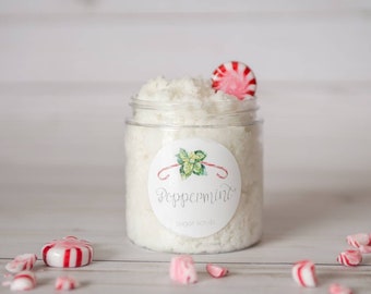 Printable Peppermint Sugar Scrub mason jar label Chevron