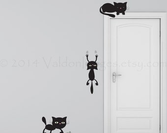 Cat wall decals | Etsy