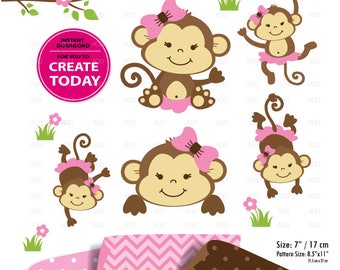 Monkey clip art | Etsy