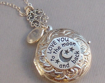 Moonstone locket | Etsy