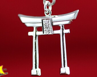 Japanese Torii Gate Shinto Pendant solid sterling silver 925