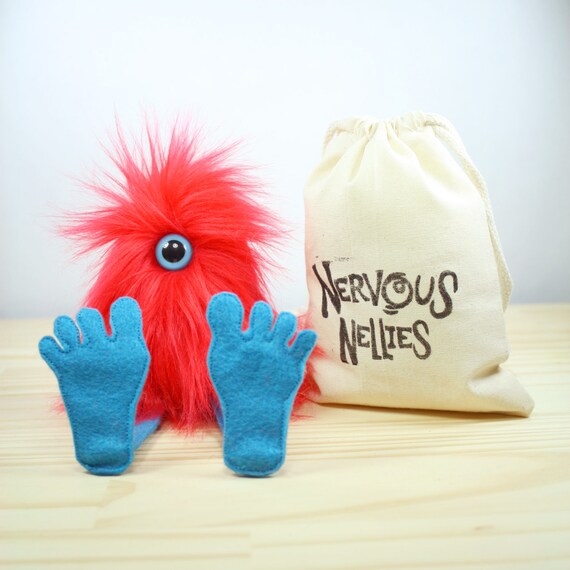 Nervous Nelly Plush Monster Toy Red