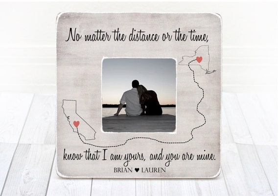 Long Distance Relationship Frame Gift for Boyfriend Girlfriend