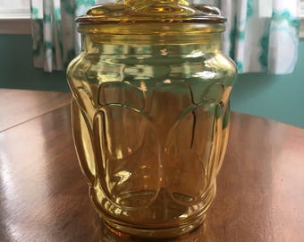 Amber glass jar | Etsy