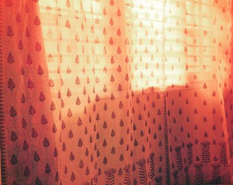 Block print curtains | Etsy