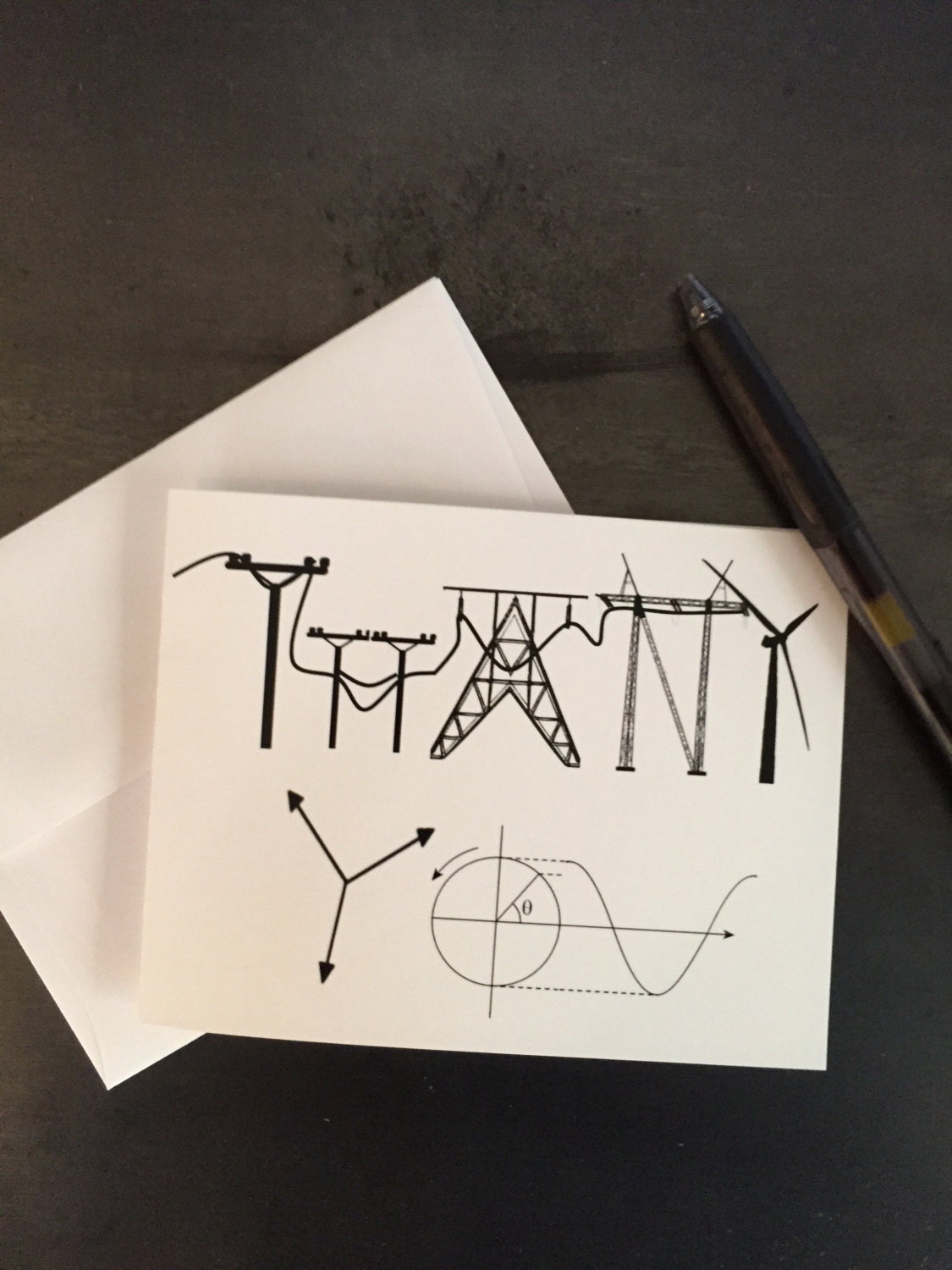 Power Themed Thank You Card Engineering Industrial