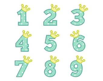 Crown with number | Etsy