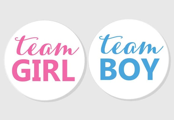 team GIRL team BOY gender reveal baby shower stickers matte