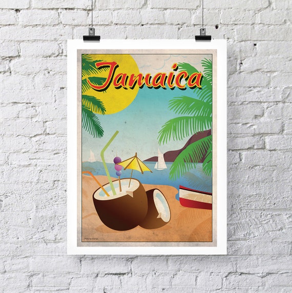 Vintage Travel Print: Jamaica Wall Art poster