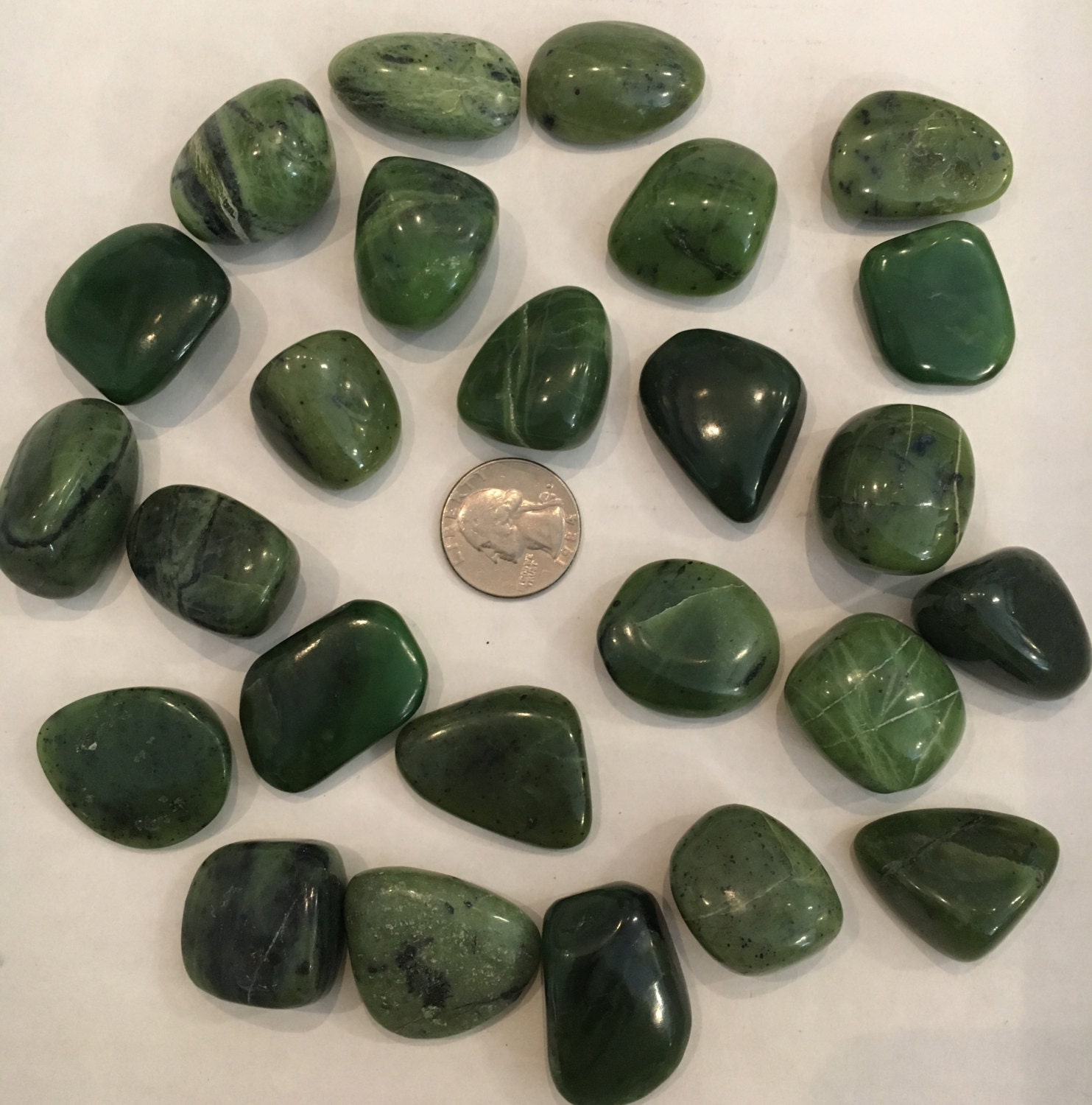 Beautiful Tumbled CANADIAN JADE Healing Gemstone// Jade// Tumbled ...
