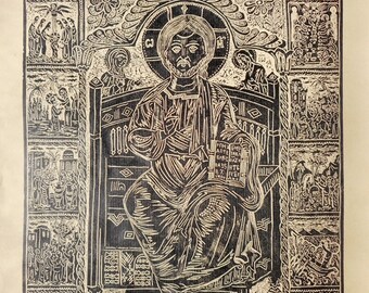 Linocut christmas | Etsy