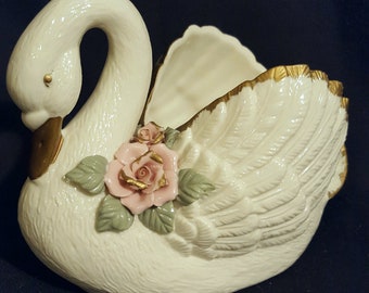 Capodimonte swans | Etsy