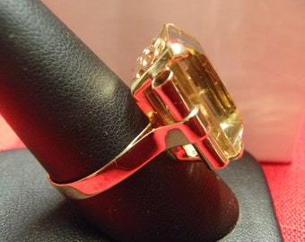 Large citrine ring | Etsy