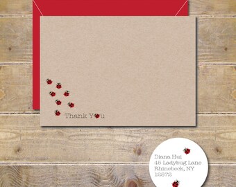 Ladybug Thank You Cards Thank You Notes Ladybugs Lady Bug
