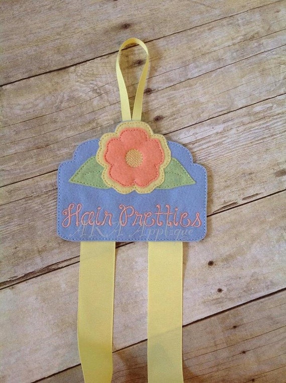 Double Bloom Flower Keeper-Bow Holder ITH Embroidery Design