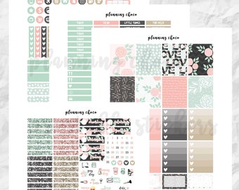 Vintage Rose Printable Planner Stickers JPG PDF Instant