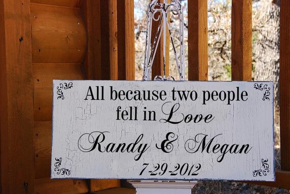 Items similar to Custom LOVE Wedding Signs Wedding Decorations Cottage ...