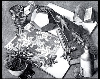 MC Escher Print Escher Art Cycle Circa 1938