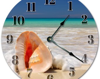 Seashell wall clock | Etsy