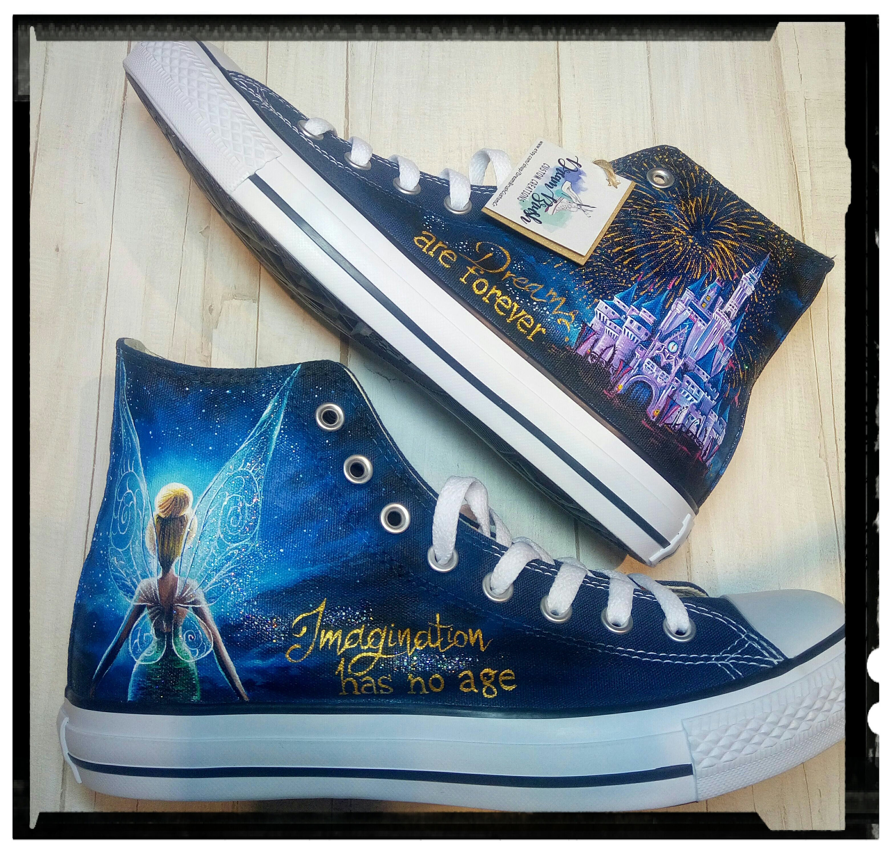 Disney hand painted shoes Disney shoes Tinkerbell shoes