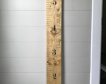 Wood Growth Chart Ruler Hand Painted