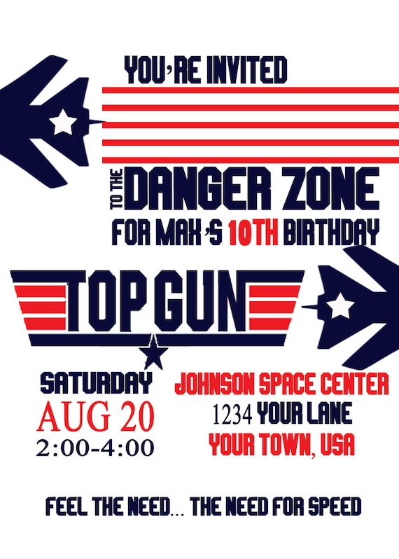 Top Gun Party Invitations