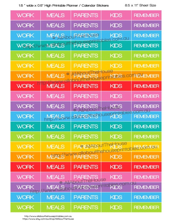 List Planner Stickers Printable 1.5w x 0.5h to do