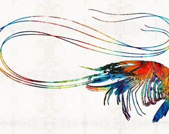 Shrimp painting | Etsy
