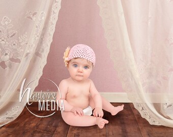 Newborn Baby Toddler Child Moon Face with Clouds in Sky